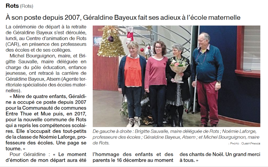 Rots dans Ouest-France - Ville de Rots