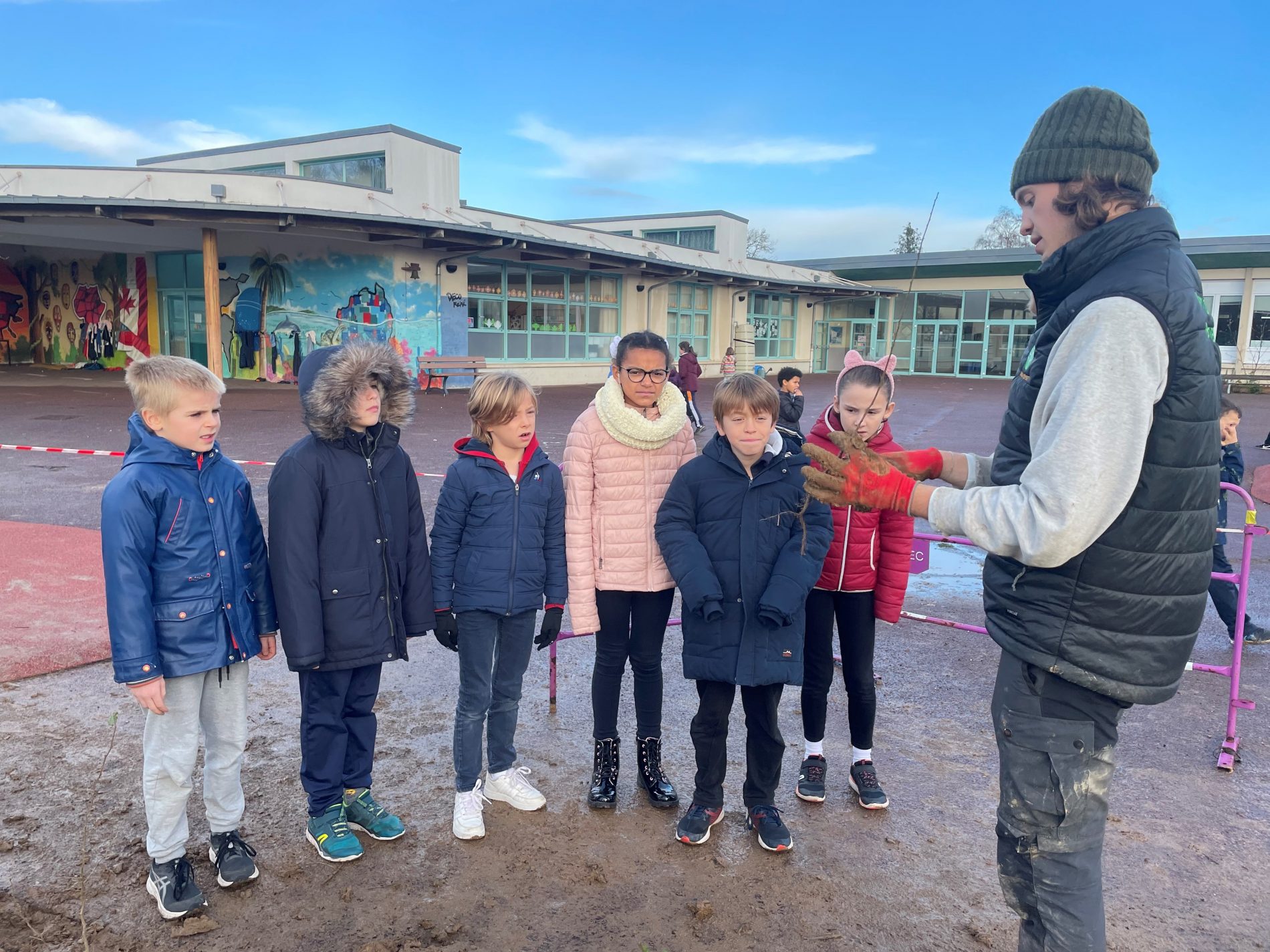 Des nouveaux arbres à l'École des Roseaux - Ville de Rots